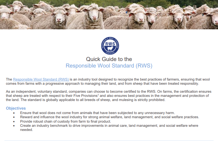 RAF-403a Quick Guide to the RWS - Textile Exchange